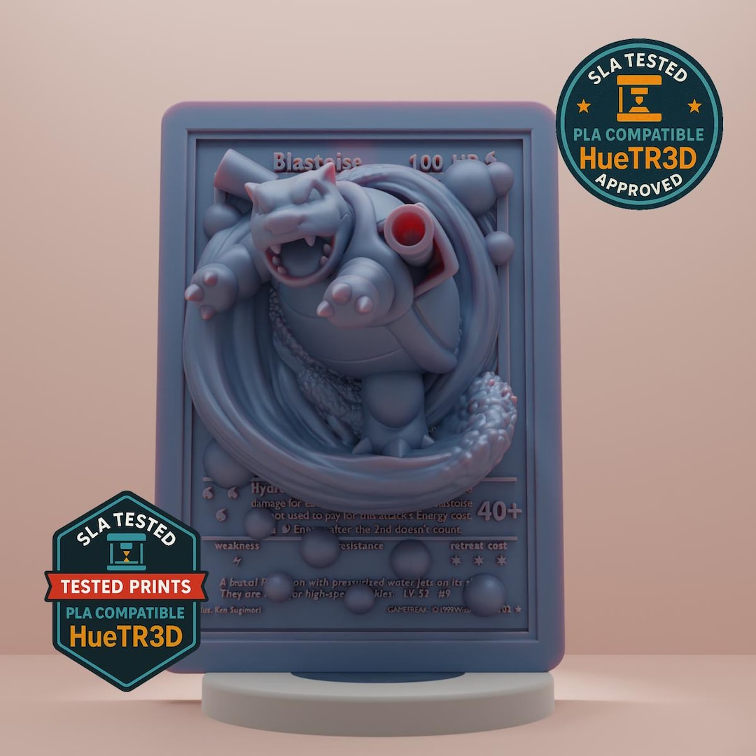 Blastoise - 3D Pokemon Card - STL File FDM Printer Compatible - Etsy
