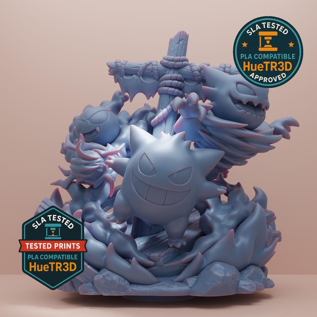 Ghost Pokemons Diorama - STL File (presupported) FDM Printer Compatible ...