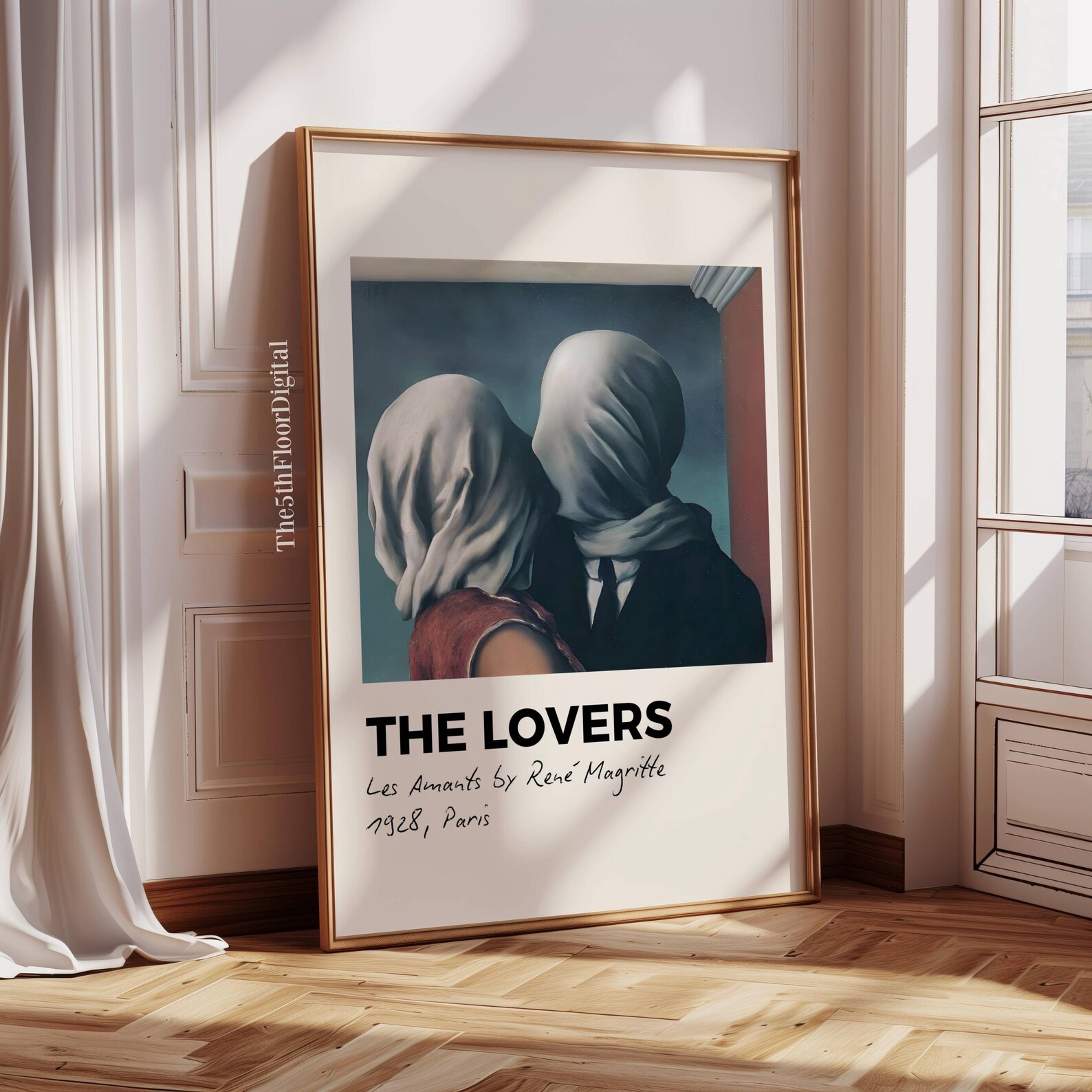 The Lovers Rene Magritte Valentines Day Poster Romantic Vintage Wall ...
