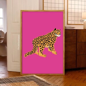 Pink Leopard Poster Print, Cheetah Wall Art, Trendy Apartment Decor ...