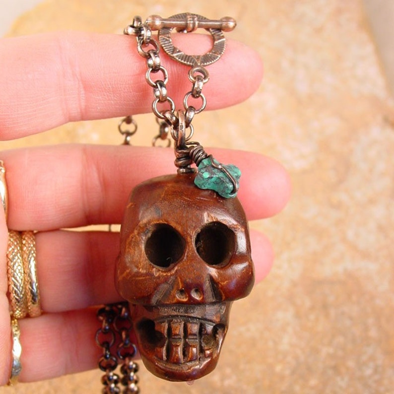 PRIMITIVE SPIRIT Skull and Cross Necklace - Etsy
