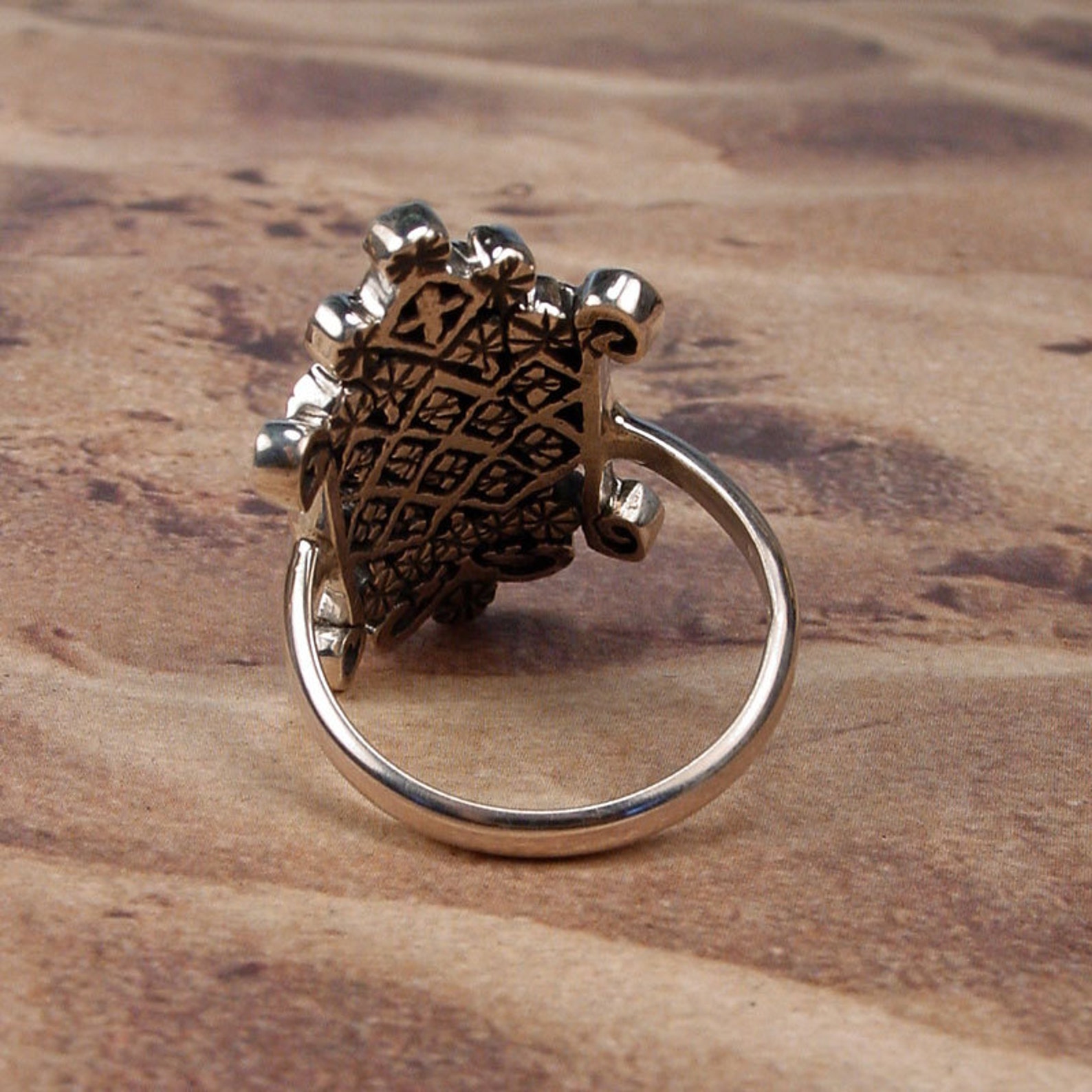 OGOUN RING Voodoo Vodou Loa Lwa Veve in 925 Sterling Silver Made to ...