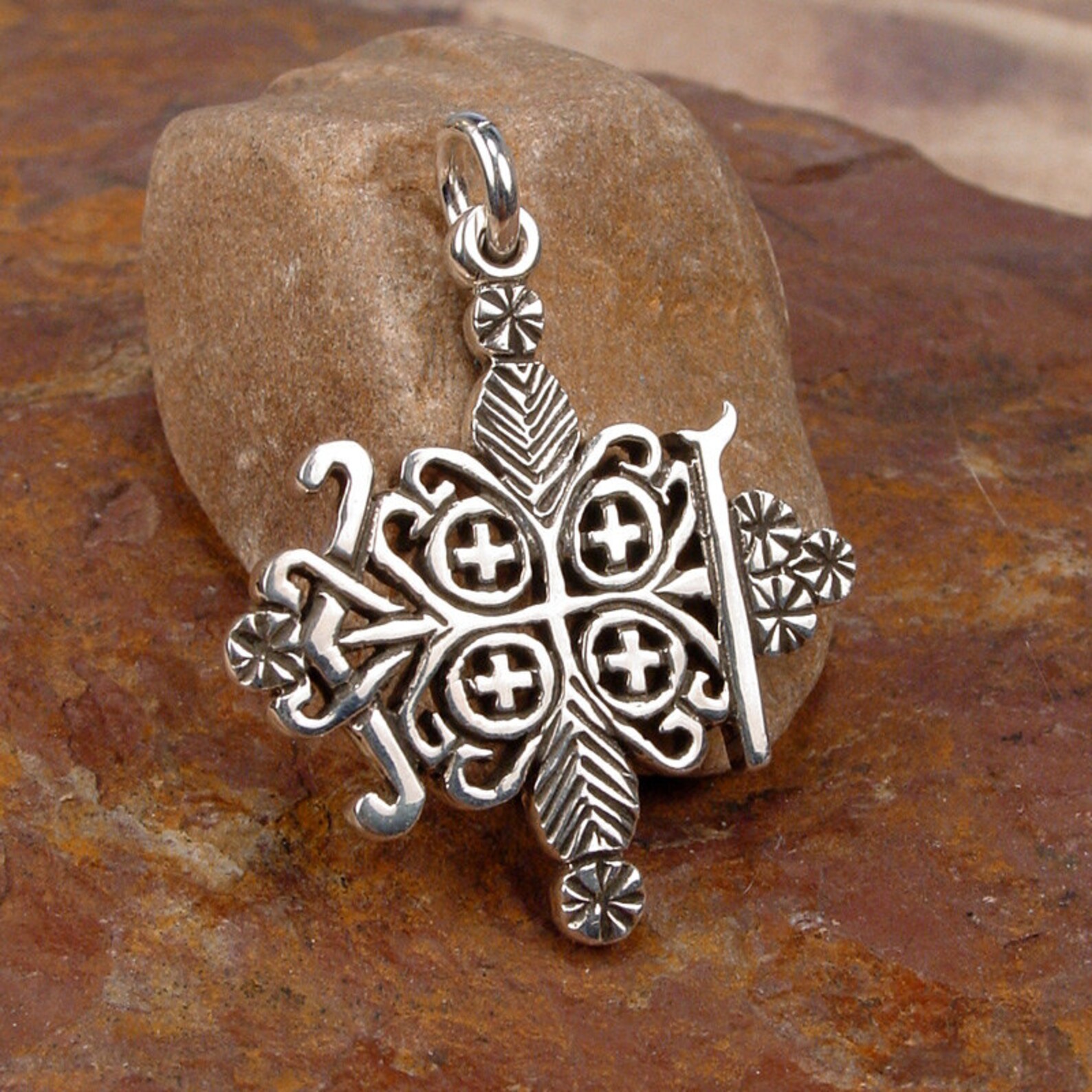 PAPA LEGBA Voodoo Vodou Loa Lwa Veve Charm Pendant in Solid Cast 925 ...