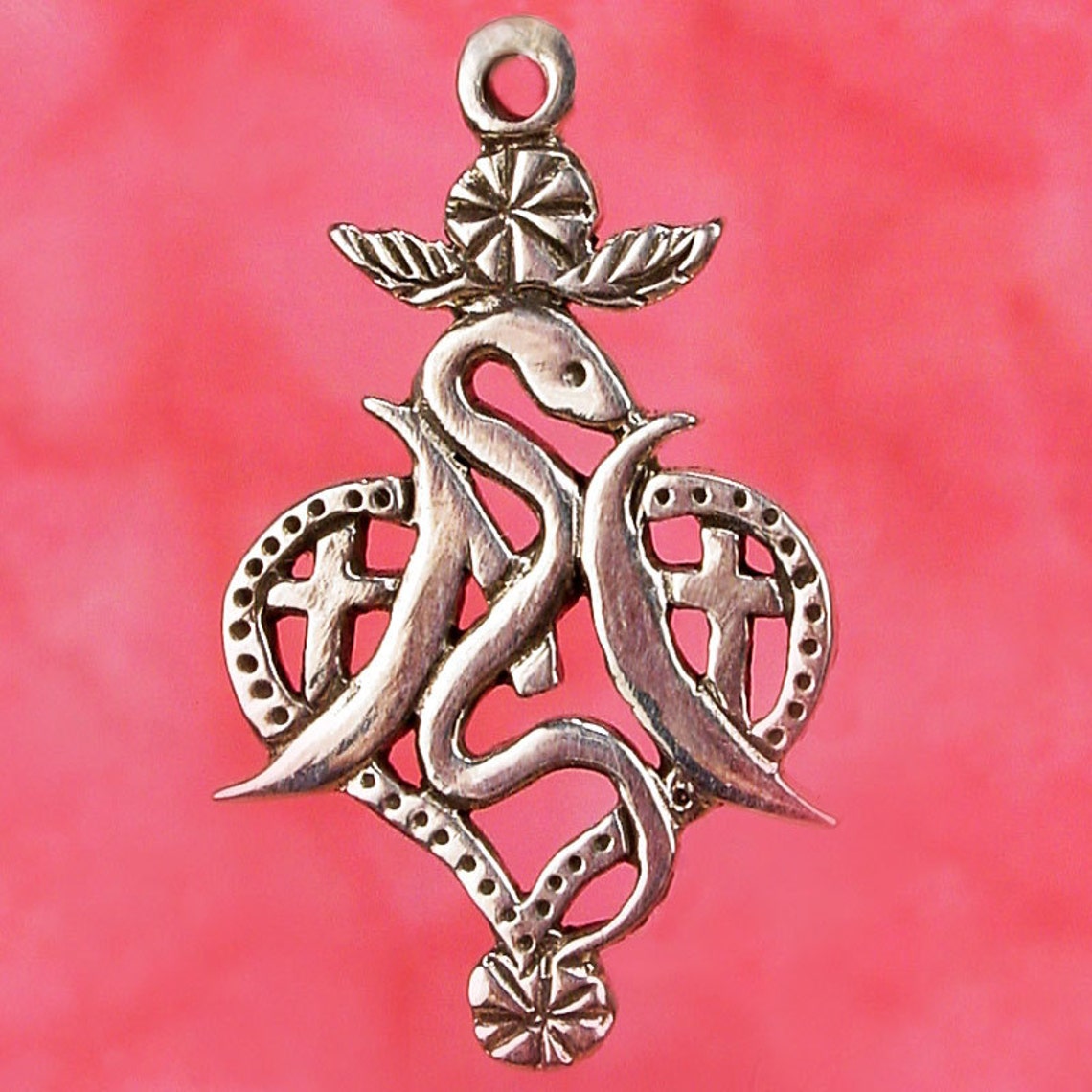 MARIE LAVEAU Voodoo Vodou Loa Lwa Veve Charm Pendant in Solid Cast 925 ...
