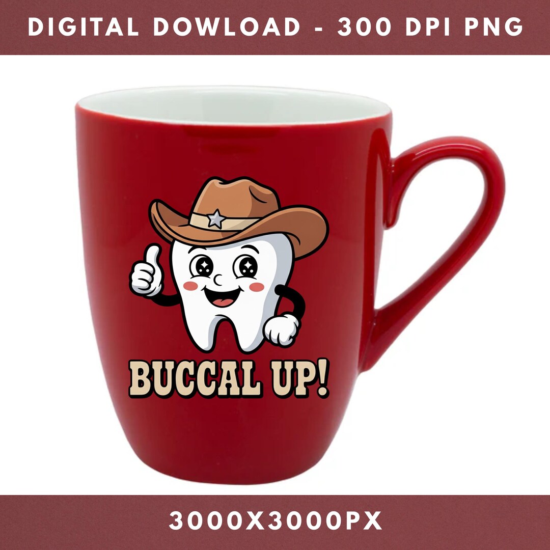 Cowboy Tooth PNG Funny Dental Hygienist Design Buccal up Dentist Art ...