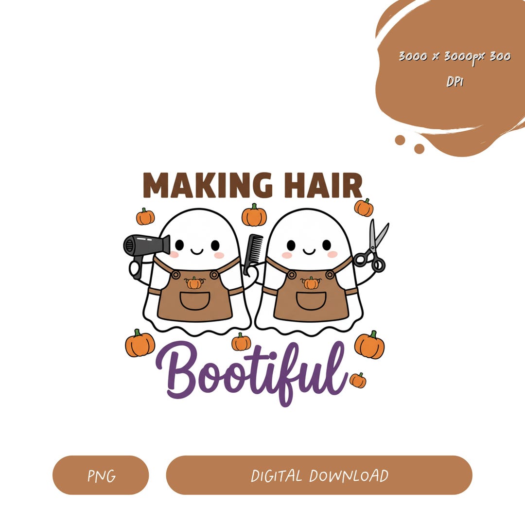 Hair Stylist Halloween PNG Ghost Barber Graphic Making Hair Bootiful ...