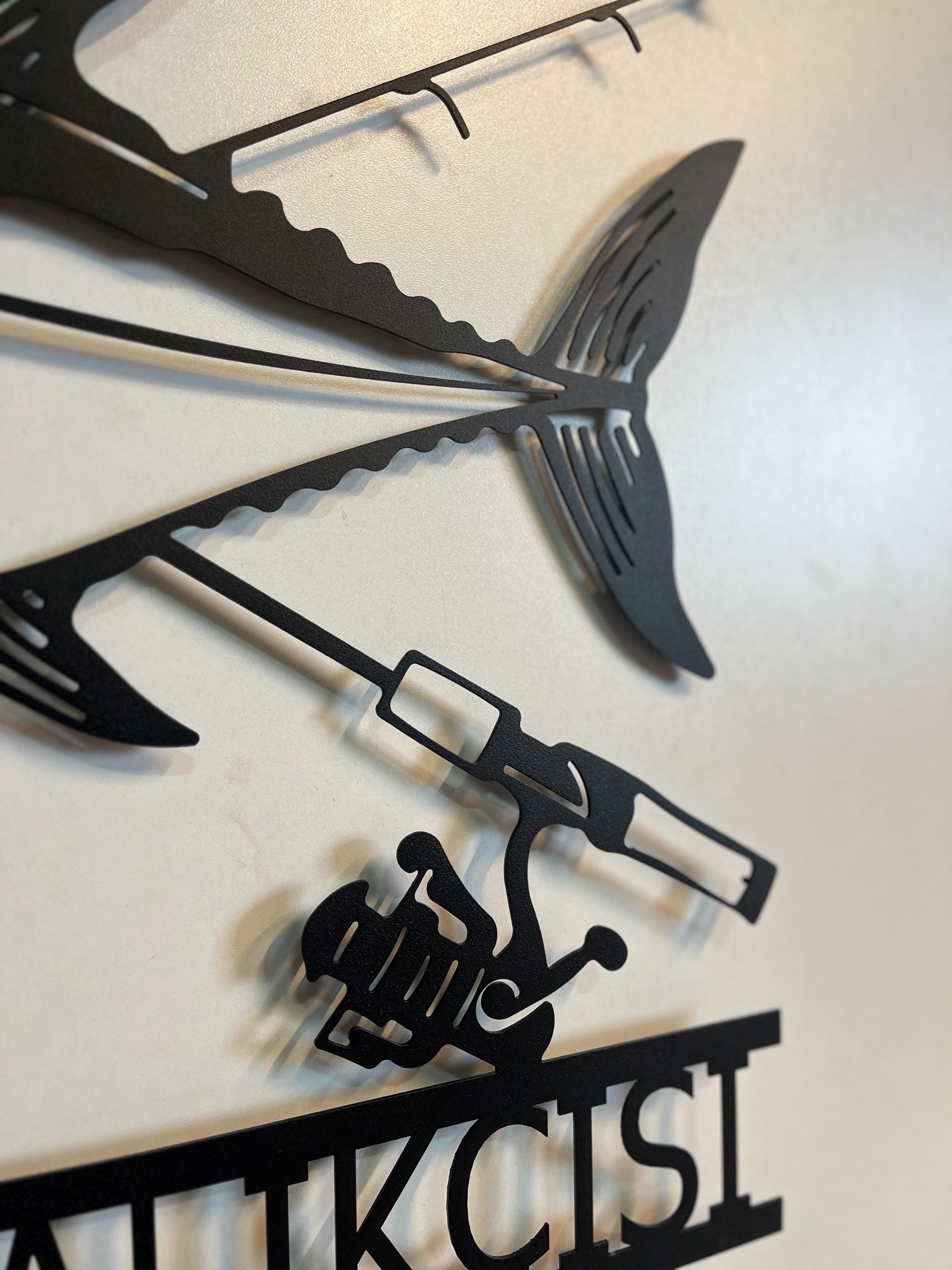Personalized Fishing Metal Art: Lake House Decor, Fisherman Gift - Etsy