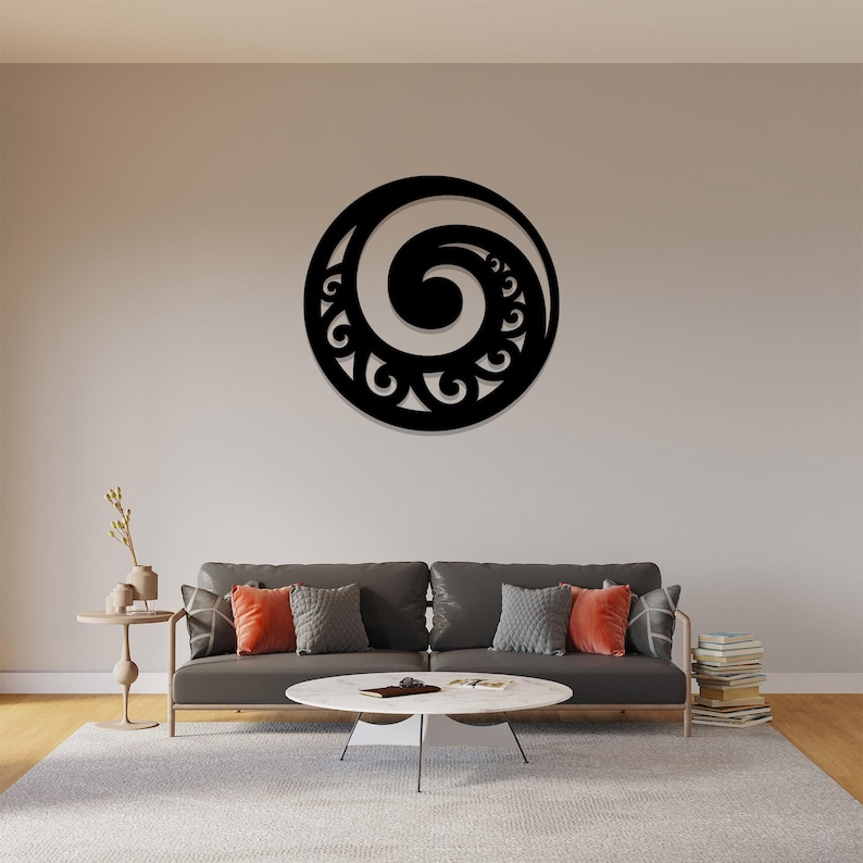 Koru Circle Metal Wall Art: Maori Spiral, Spiritual Home Decor - Etsy