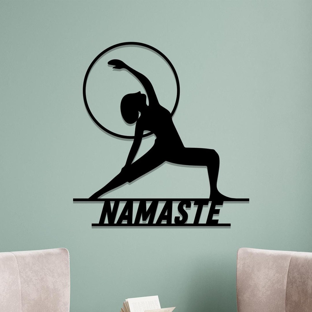 Namaste Metal Wall Art, Yoga Metal Wall Art, Modern Spiritual Art ...
