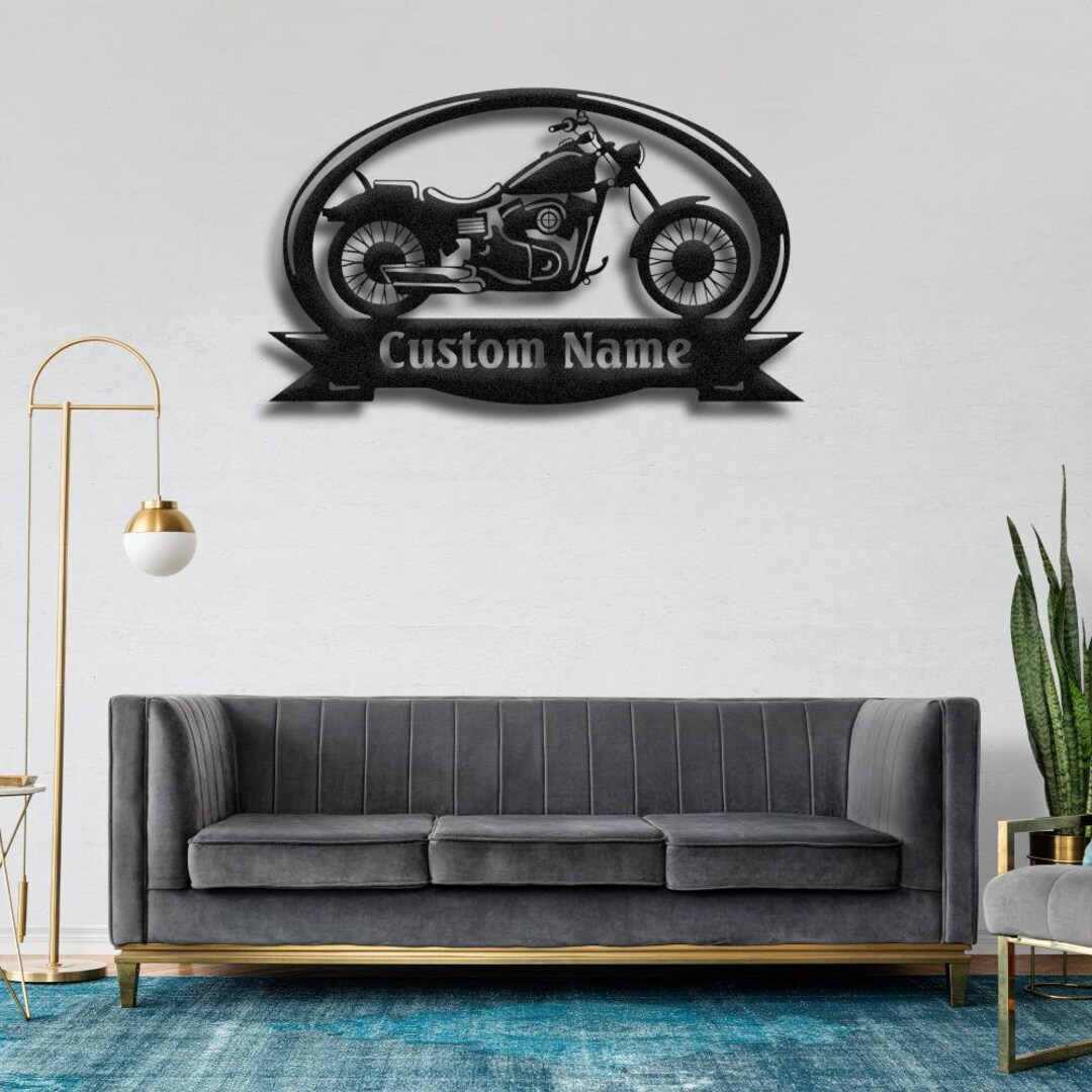 Custom Metal Motorcycle Sign, Personalized Motorcyclist Name Sign ...