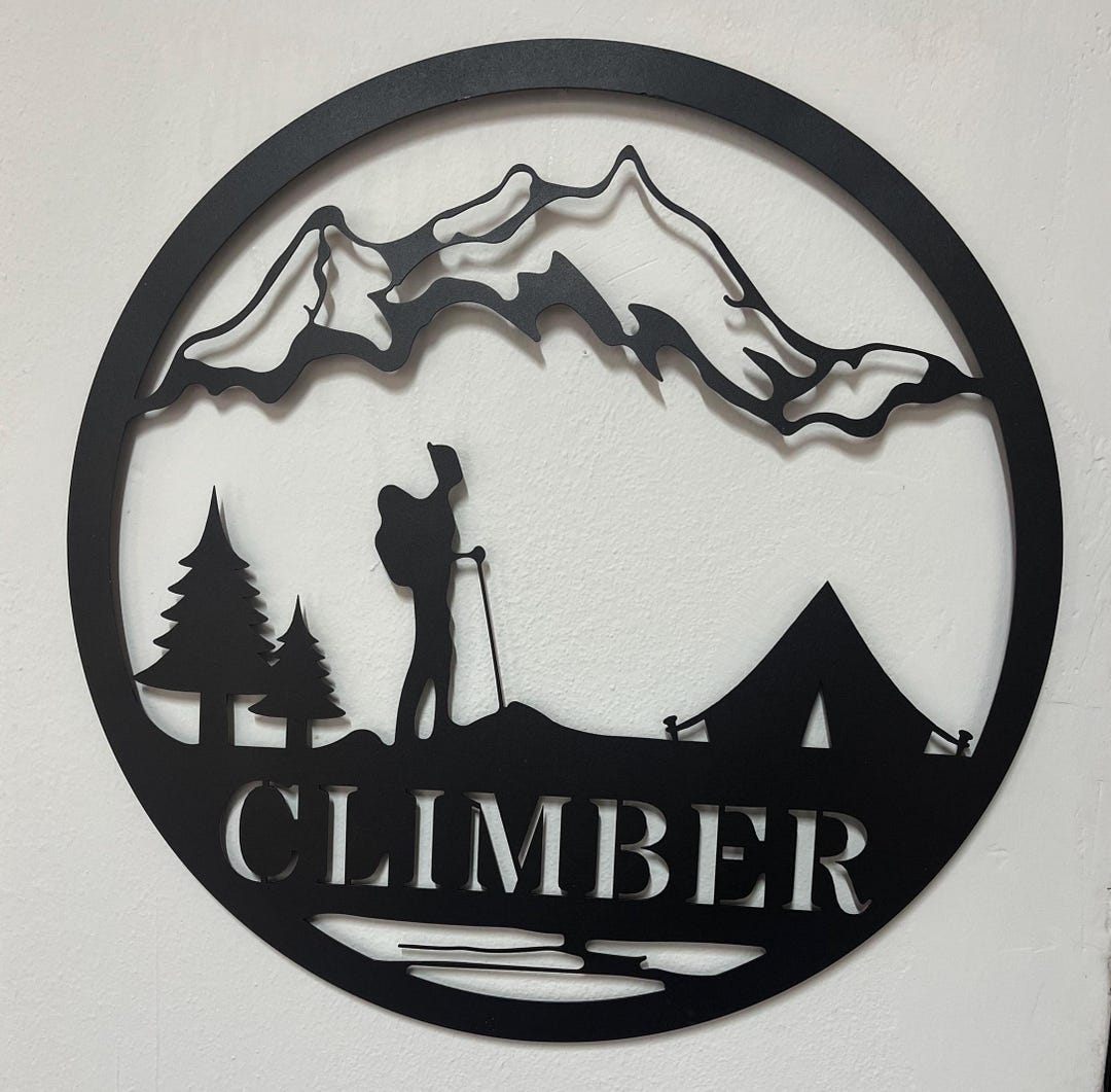 Custom Climber Metal Wall Art: Mountain Landscape Decor - Etsy