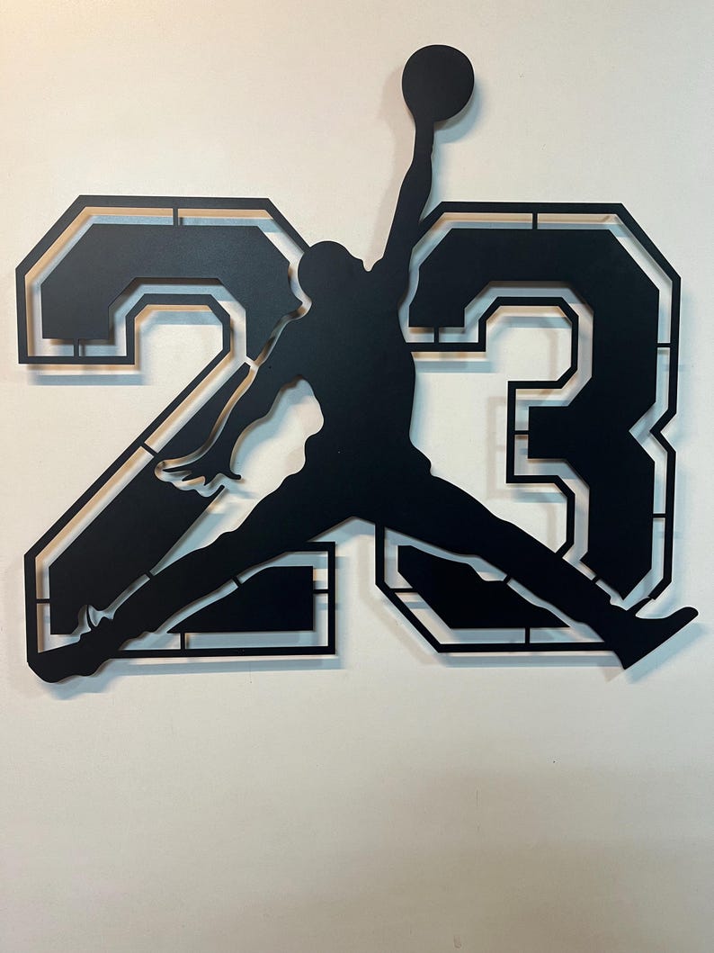 23 Jumpman Wall Sign, Basketball Poster Gift Idea, Jump Man Vinyl Wall ...