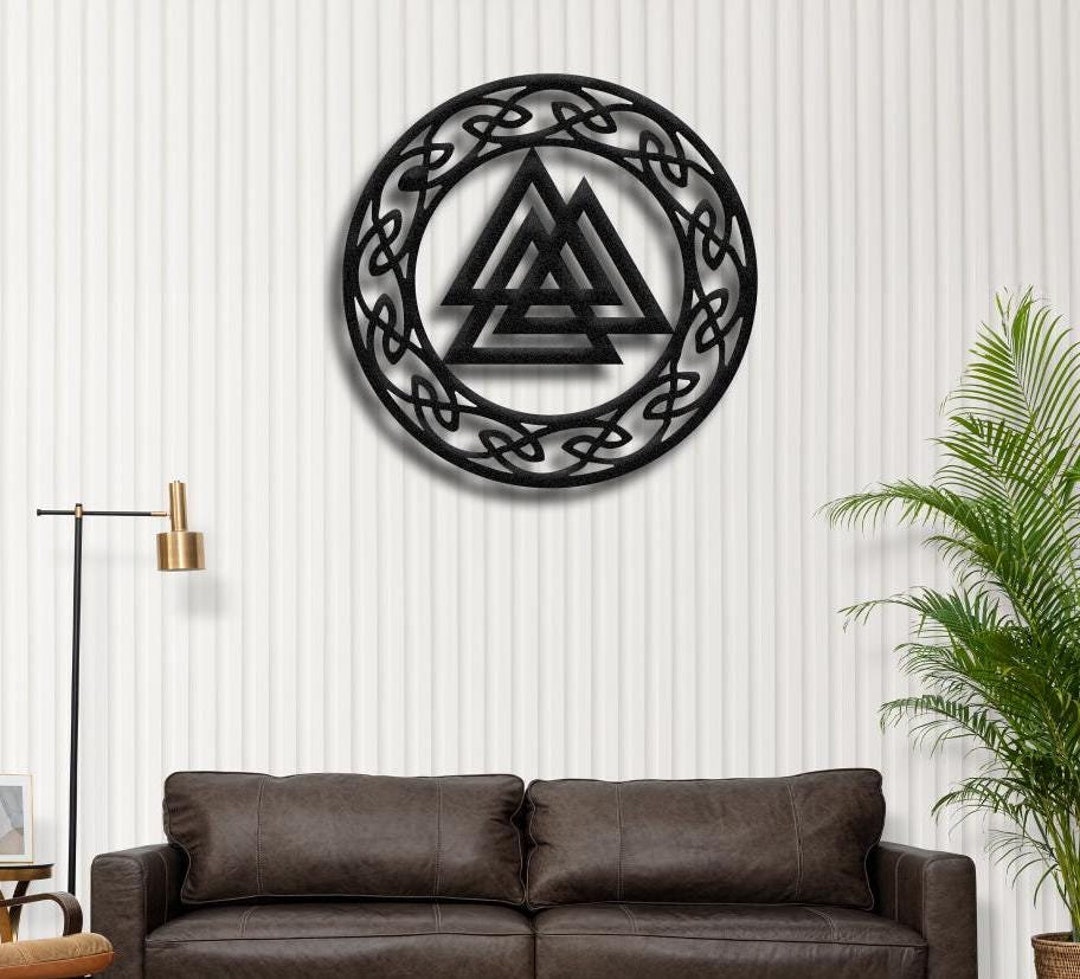 Metal Valknut Wall Art,viking Valknut Wall Art, Nordic Metal Sign, Home ...