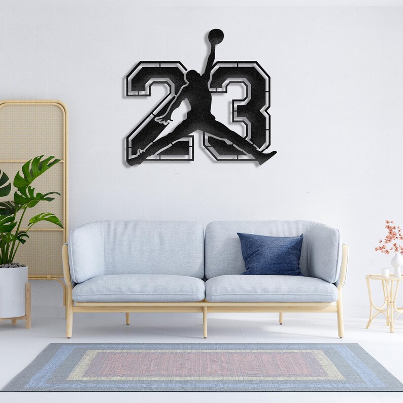 23 Jumpman Wall Sign, Basketball Poster Gift Idea, Jump Man Vinyl Wall ...