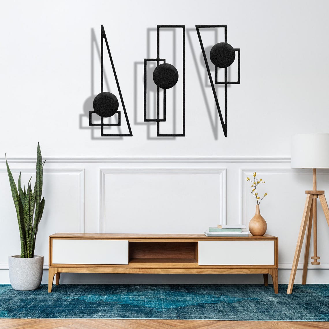 Trident 3 Metal Wall Art: Modern Geometric Sculpture - Etsy