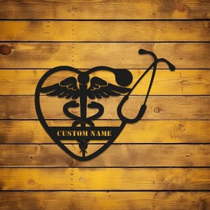 Personalized Nurse Metal Sign: Custom Stethoscope Wall Art - Etsy