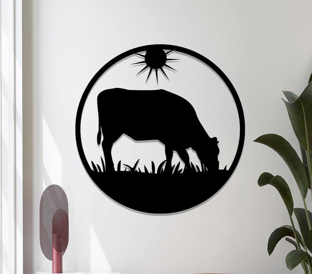 Cow Metal Wall Art, Cow Cattle Metal Wall Art, Cow Ranch Decor, Cow ...
