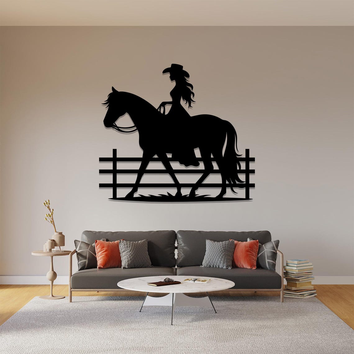 Cowgirl Metal Wall Art: Rustic Western Decor - Etsy
