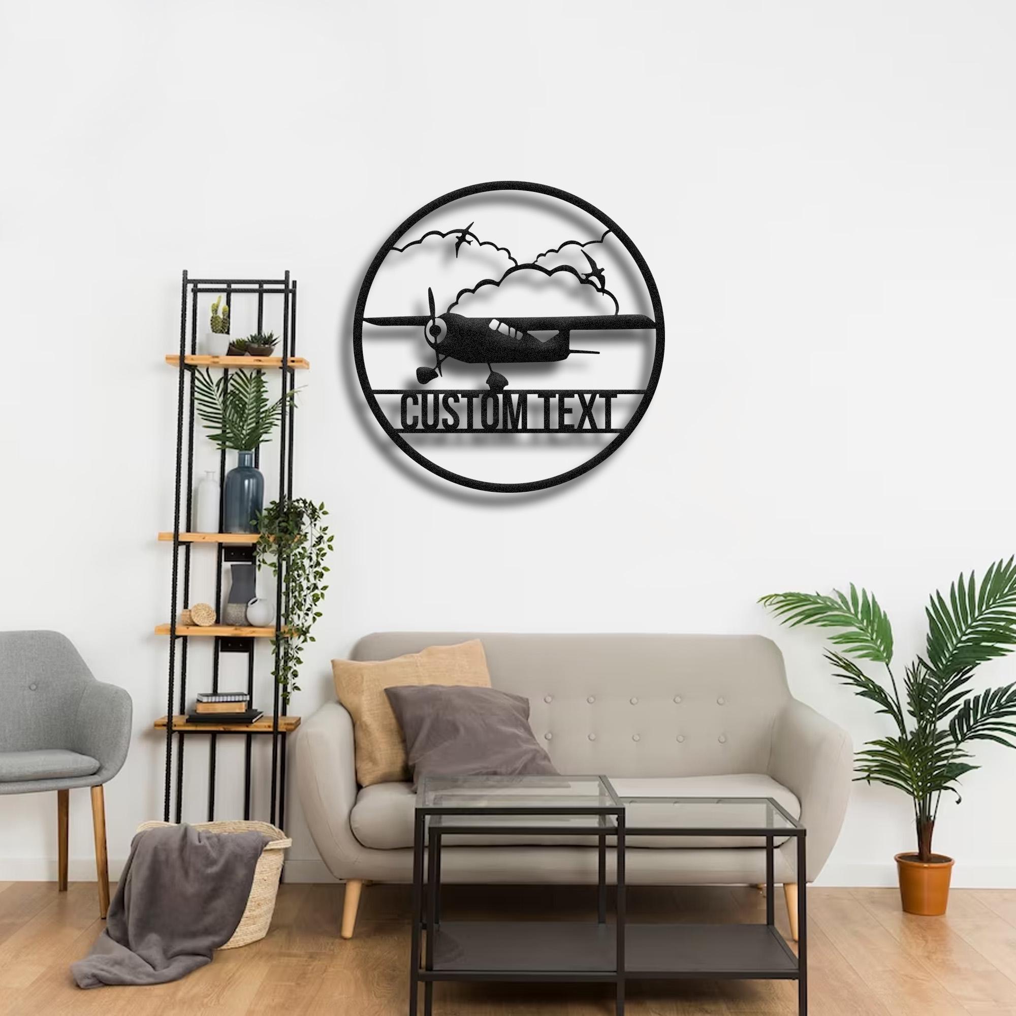 Customized Airplane Hangar Sign, Personalized Aircraft Metal Decor ...