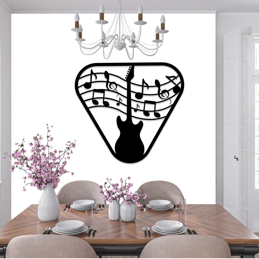 Guitar Music Metal Wall Decor, Music Notes Metal Wall Art, Music Room ...