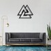 Triangle Metal Wall Art, Geometric Metal Decor, Viking Valknut Metal ...