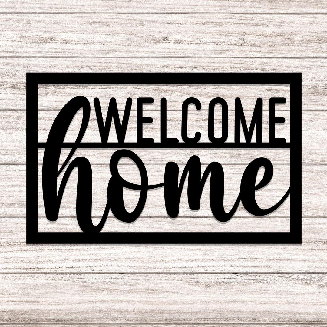 Welcome Home Metal Sign: Entryway Decor, Weatherproof Outdoor Art - Etsy