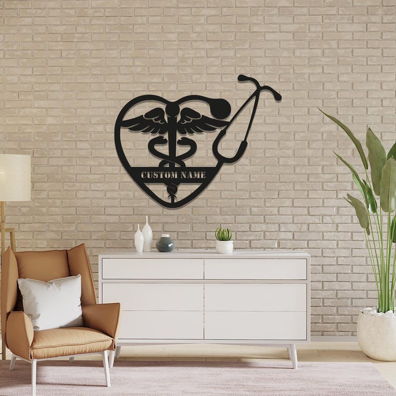 Personalized Nurse Metal Sign: Custom Stethoscope Wall Art - Etsy