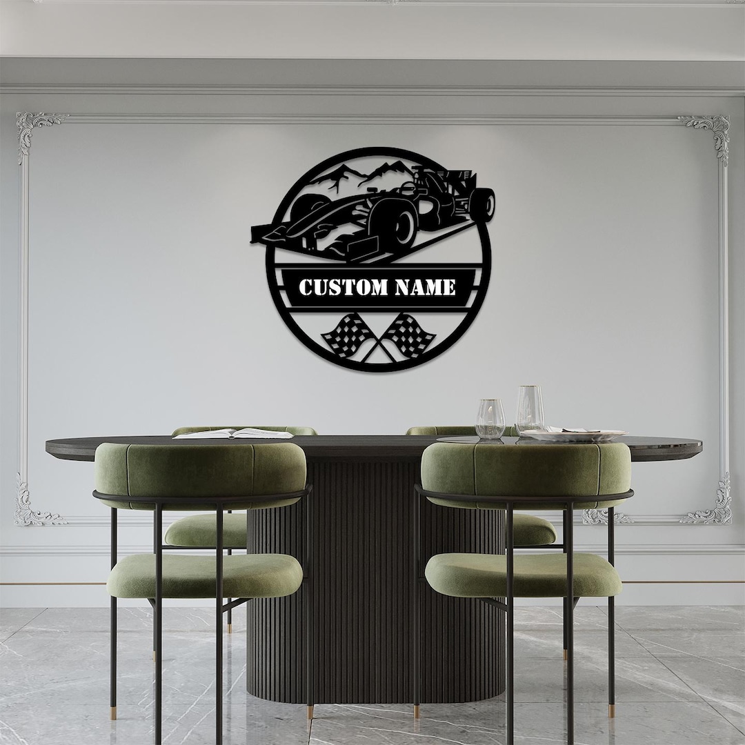 Personalized Race Car Name Sign, Custom Racing Metal Wall Art, Kids ...