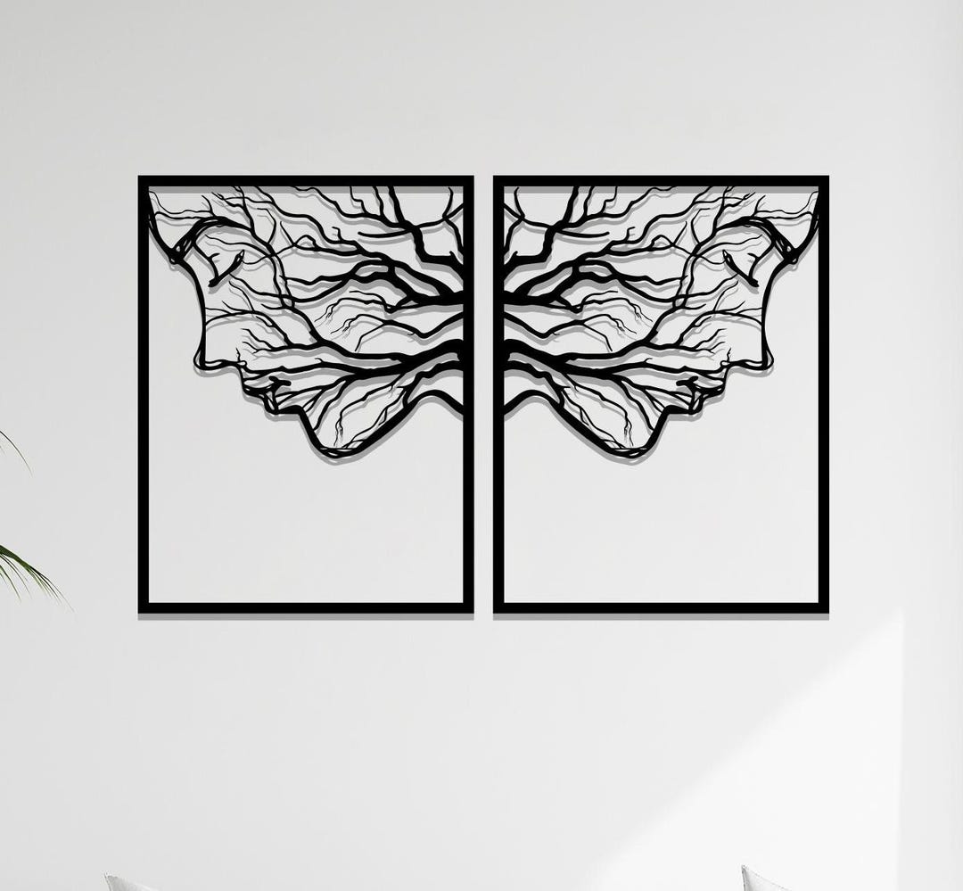 Abstract Tree Man Woman, Tree Faces Wall Art, Metal Faces Wall Art ...