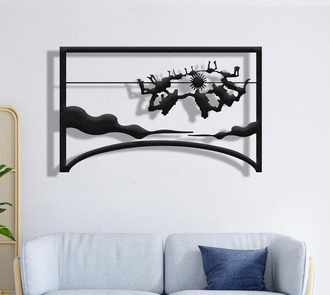 Skydiving Wall Art Sign, Parachuting Metal Wall Decor, Sky Divers Metal ...