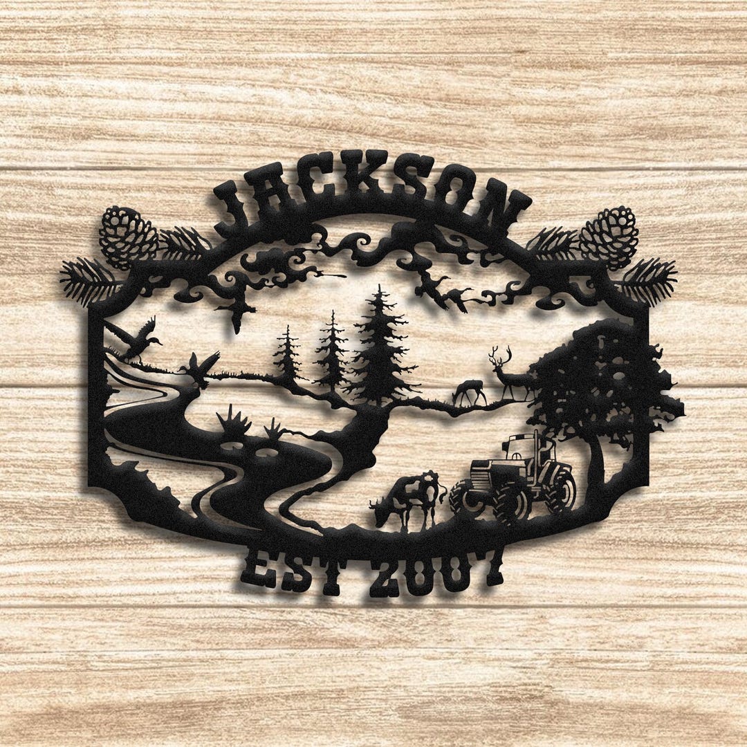 Personalized Farmhouse Metal Entrance Sign, Metal Farm Sign, Custom ...