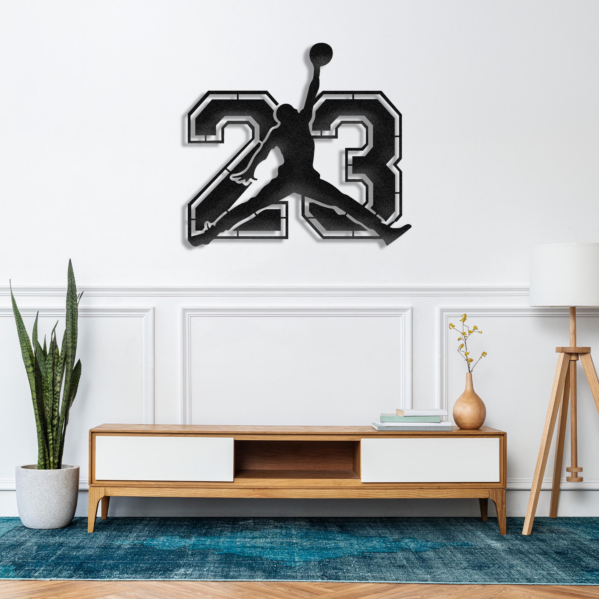 23 Jumpman Wall Sign, Basketball Poster Gift Idea, Jump Man Vinyl Wall ...