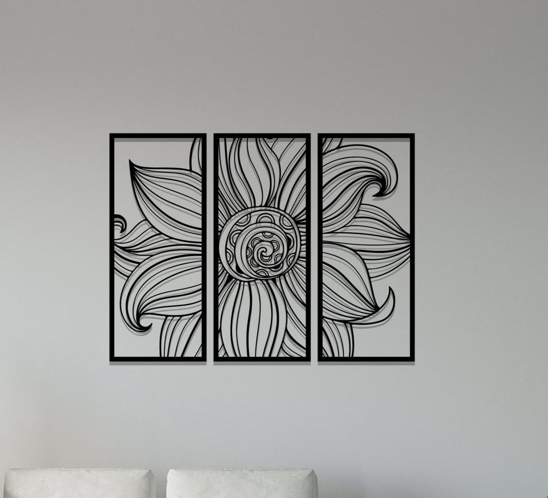 Modern Flower Wall Art, Botanical Nature Wall Decor, Floral Decor ...