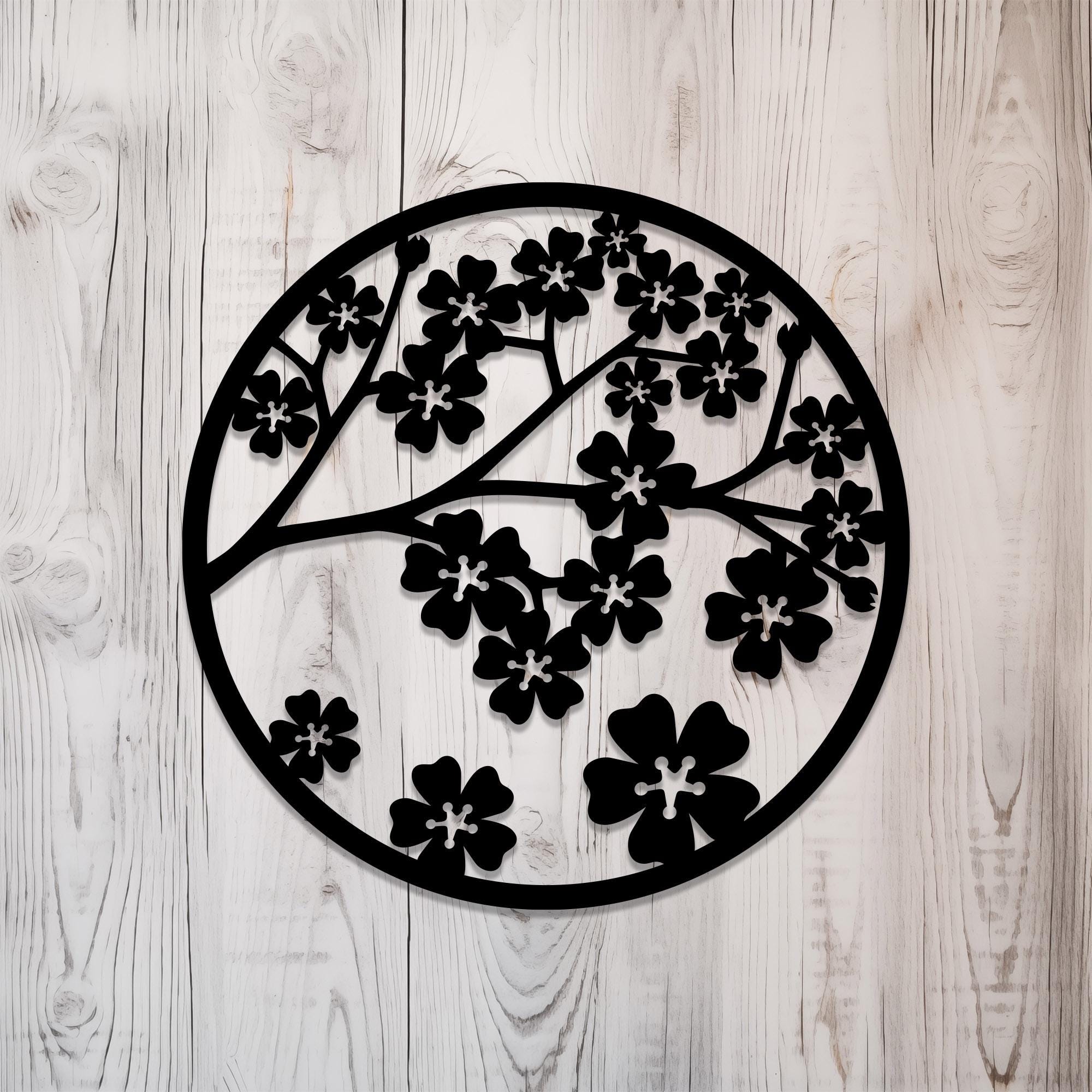 Cherry Blossom Tree Metal Wall Art: Floral Sakura Decor - Etsy