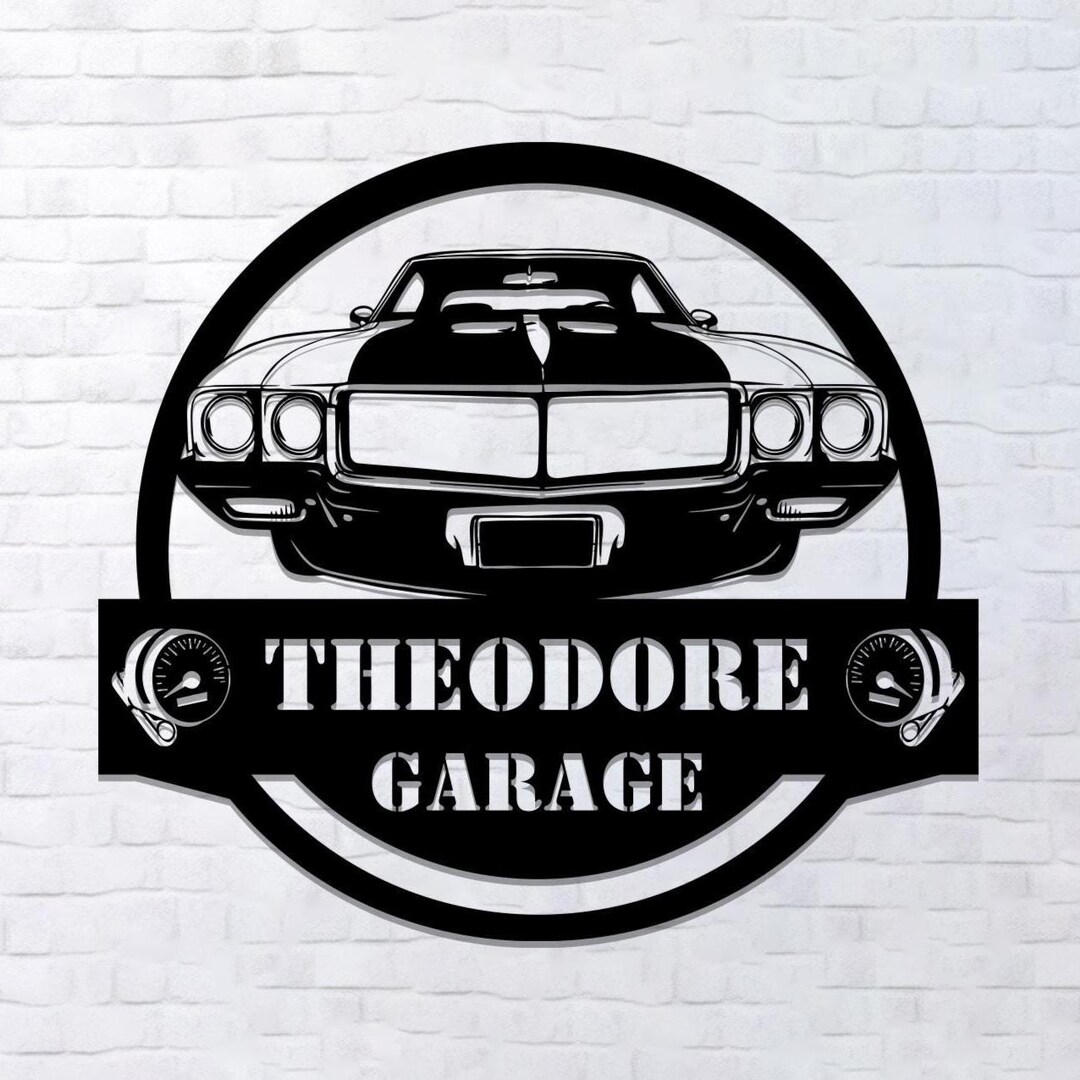 Personalized Race Car Garage Metal Sign, Man Cave Decor, Classic Car ...