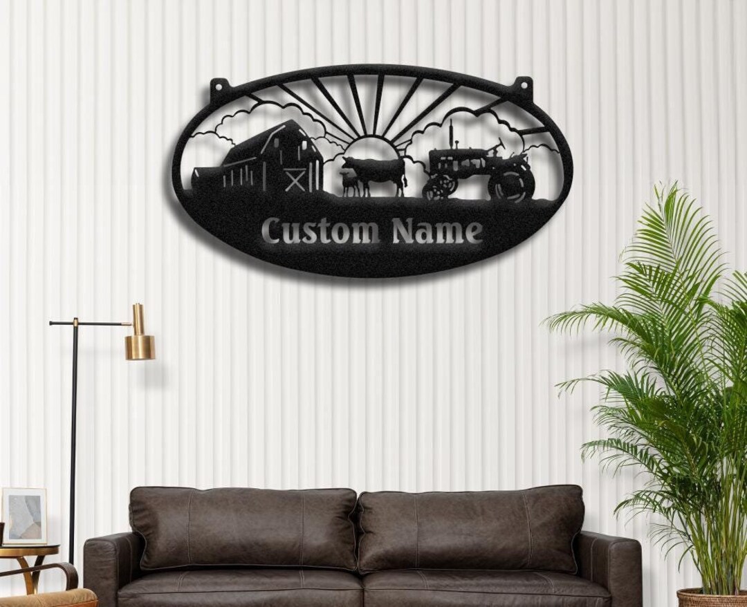 Personalized Farmhouse Metal Entrance Sign, Metal Farm Sign, Custom ...