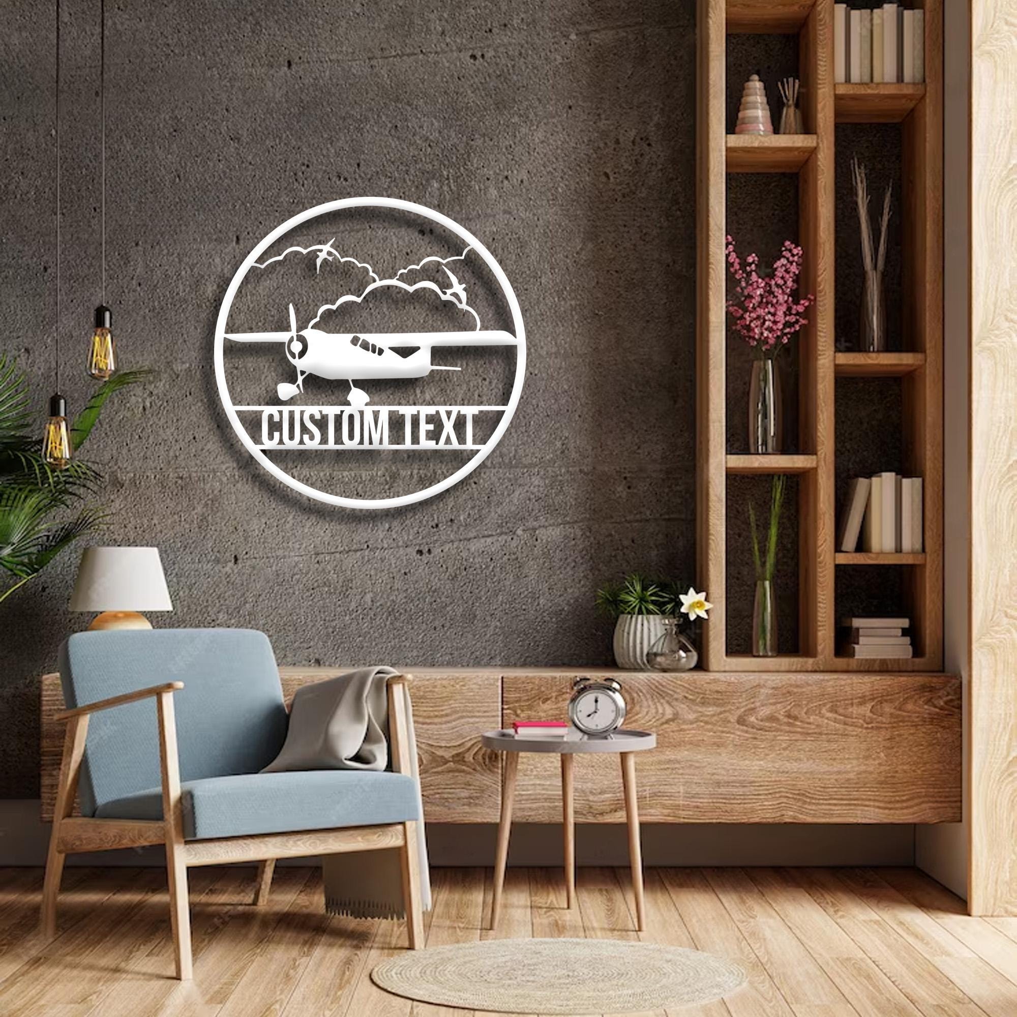 Customized Airplane Hangar Sign, Personalized Metal Aviation Decor ...