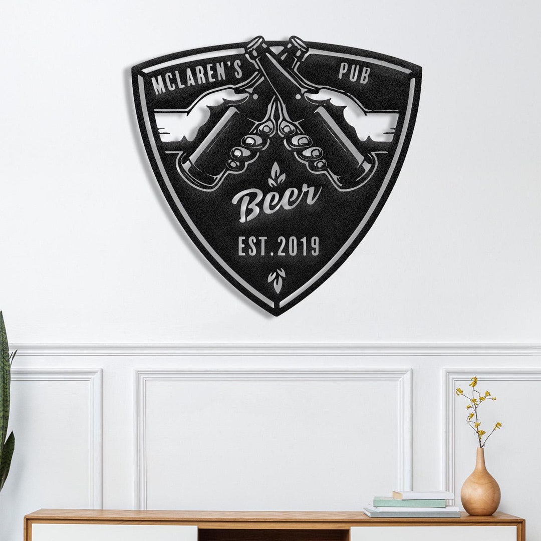 Custom Metal Bar Sign, Personalized Pub Sign for Home Bar, Rustic Man ...