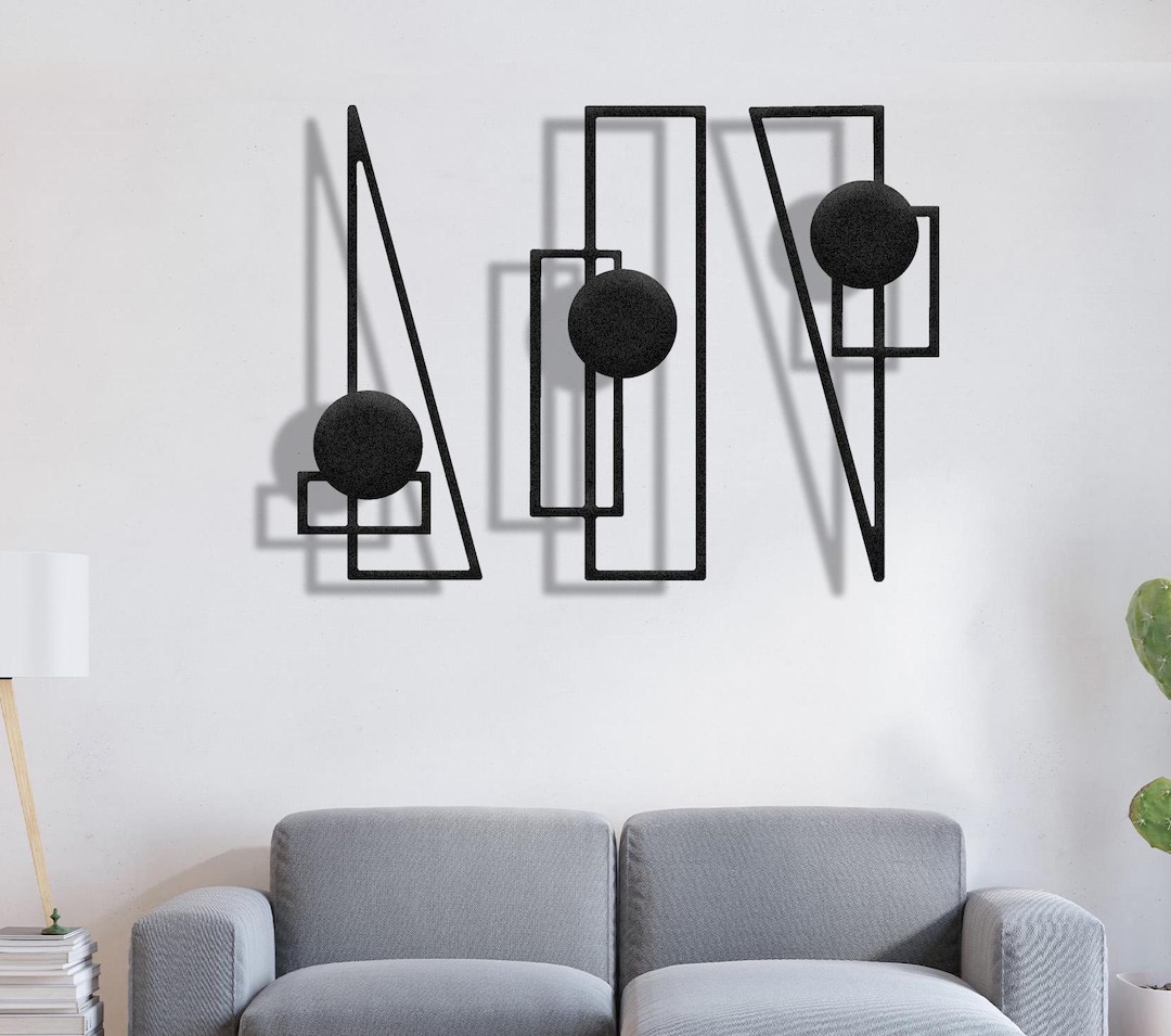 Trident 3 Metal Wall Art: Modern Geometric Sculpture - Etsy