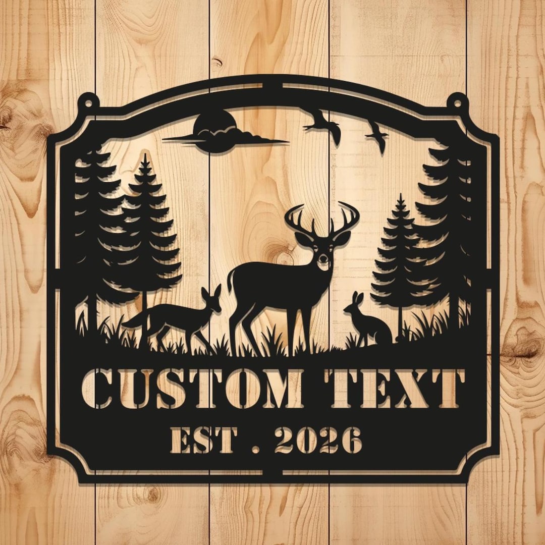Personalized Deer Metal Sign: Farmhouse Cabin Decor - Etsy