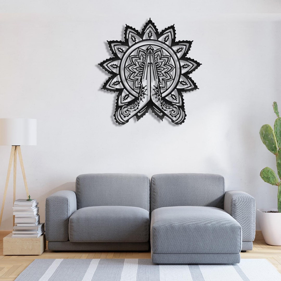 Manakudy, Buddha Metal Wall Art, Hindu Spiritual Decor, Yoga Wall Decor ...