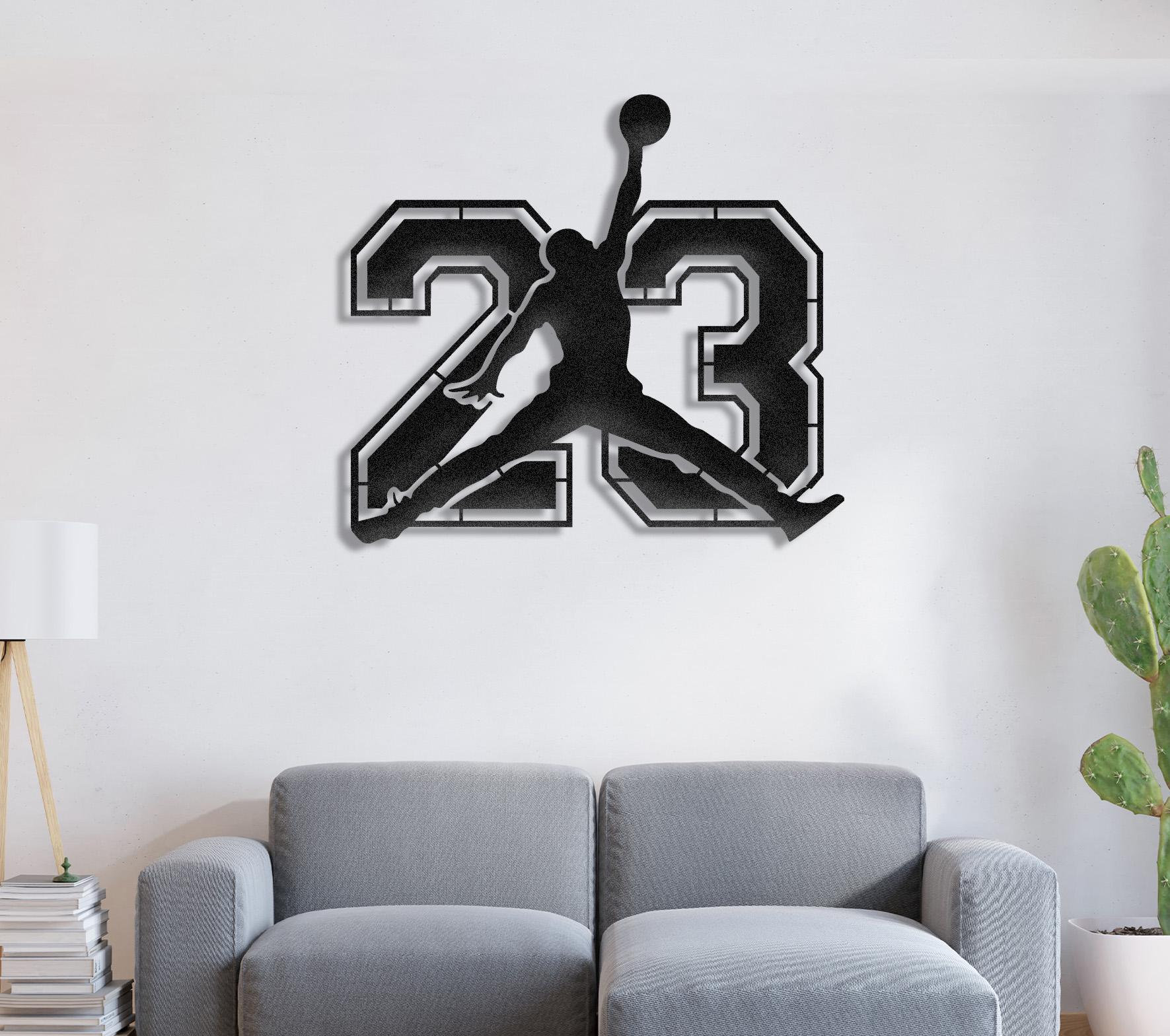 23 Jumpman Wall Sign, Basketball Poster Gift Idea, Jump Man Vinyl Wall ...