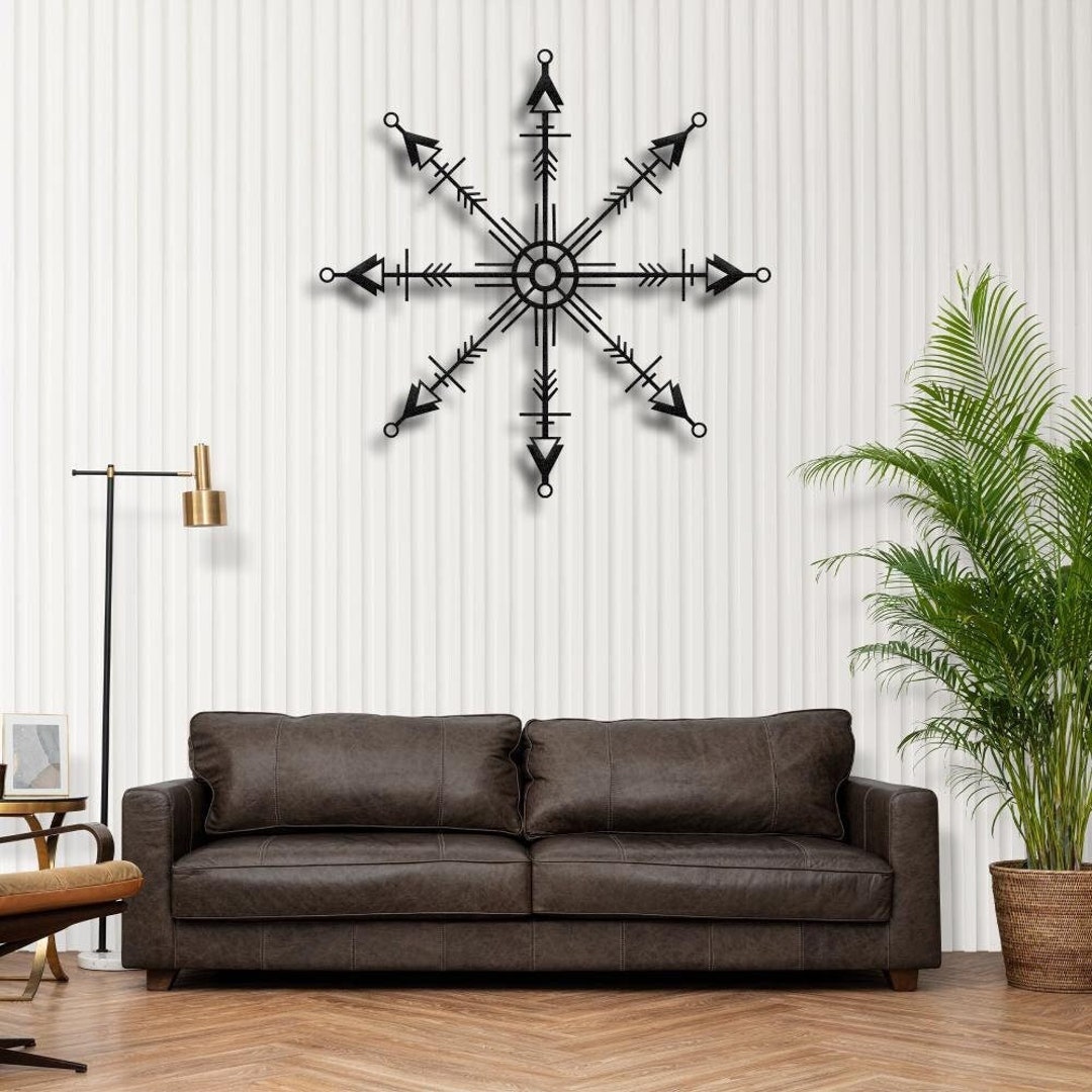 Sacred Geometry Arrow Snowflake, Geometric Arrows Metal Wall Decor ...