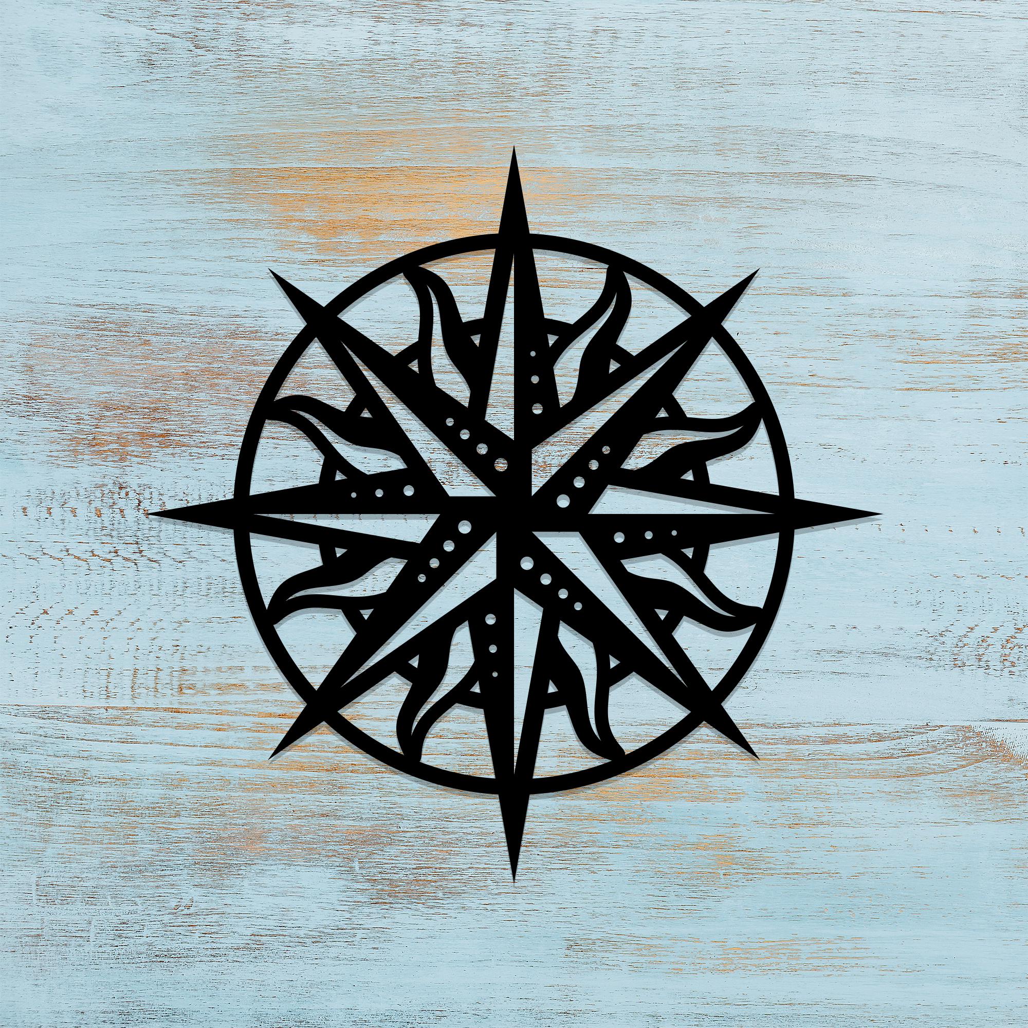 Metal Sun Compass Wall Art: Modern Farmhouse Decor - Etsy