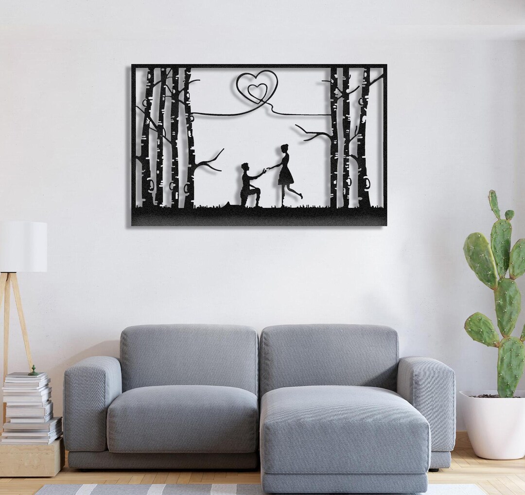 Customized Valentine's Day Metal Wall Sign, Romantic Gift, Personalized Love Decor, Heart Metal ...