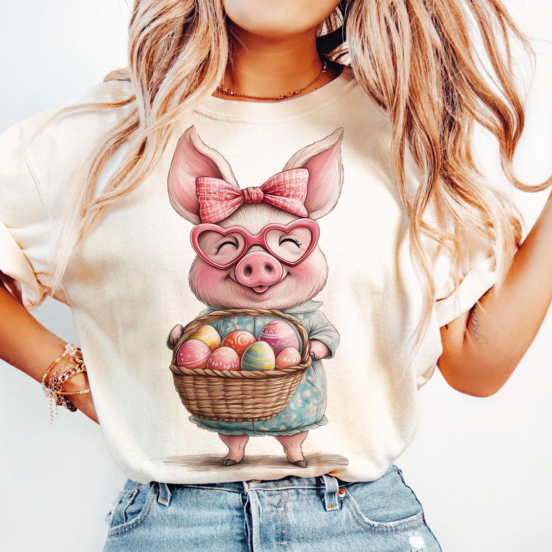 Easter Pig Coquette PNG, Happy Easter Png, Coquette Bunny PNG, Easter ...