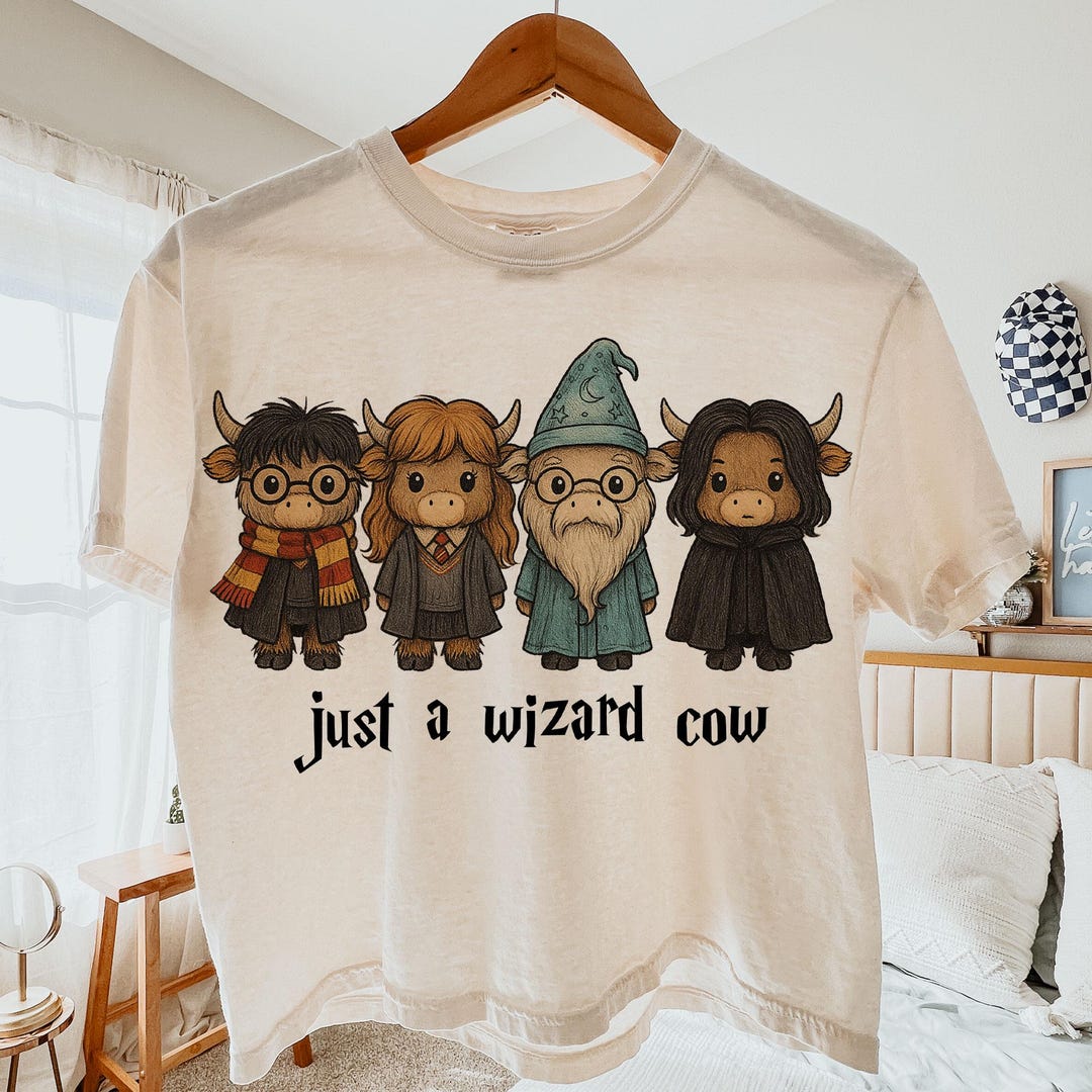 Just a Wizard Highland Cow Png, Wizard Cow Png, Wizard Movie Characters ...