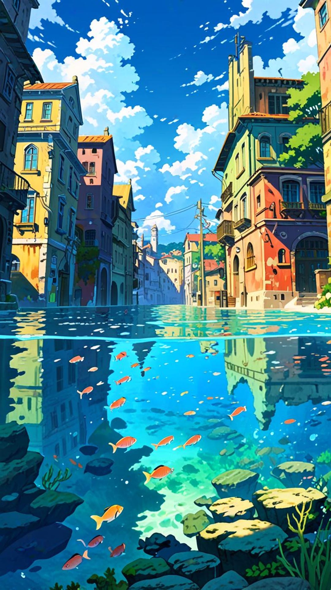 Sunken City Street Digital Art Print Fantasy Urban Landscape With ...