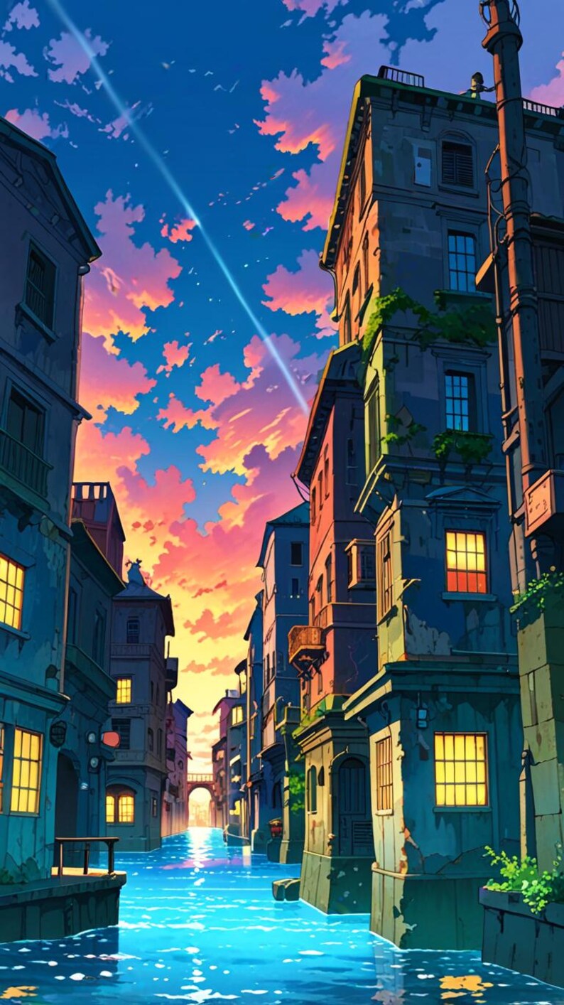 Sunken City Street Digital Art Print Fantasy Urban Landscape With ...