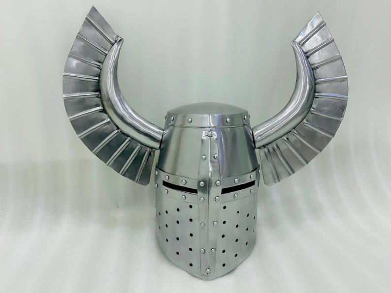Handmade Teutonic Knight Winged Helmet | SCA LARP Great Helm - Etsy